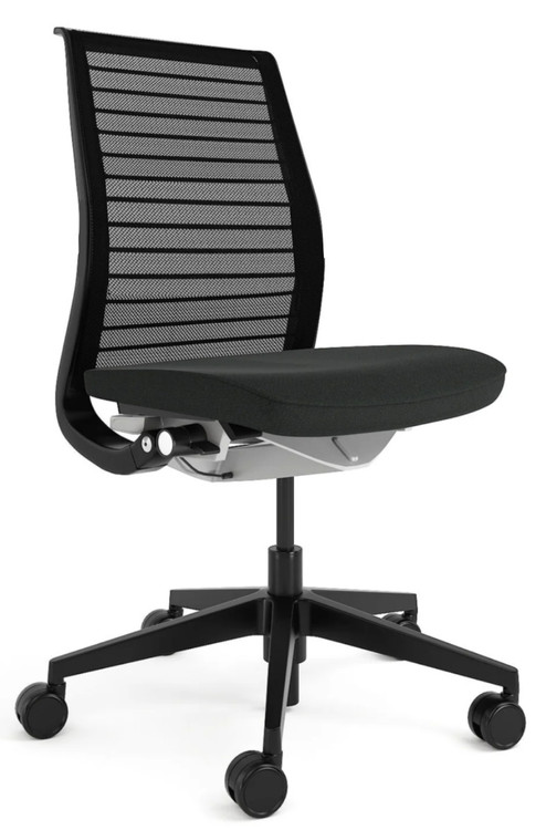 Steelcase Think Chair, Black, 3D Knit Back, Adjustable Arms, Adjustable ...