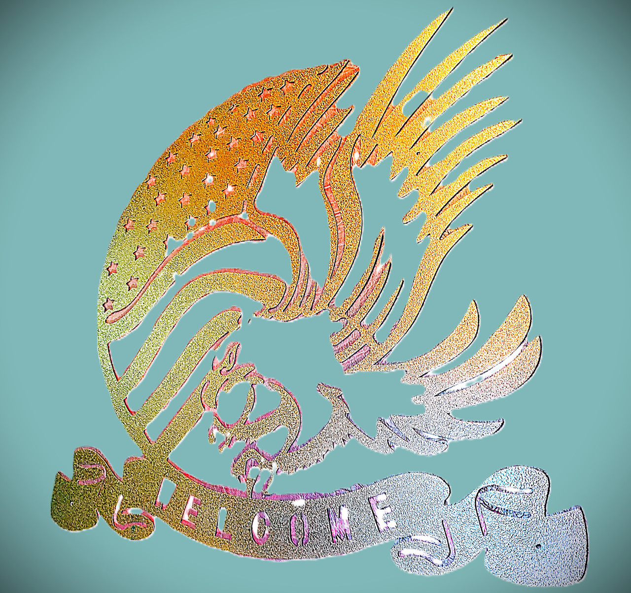 Flag / Eagle Welcome Sign