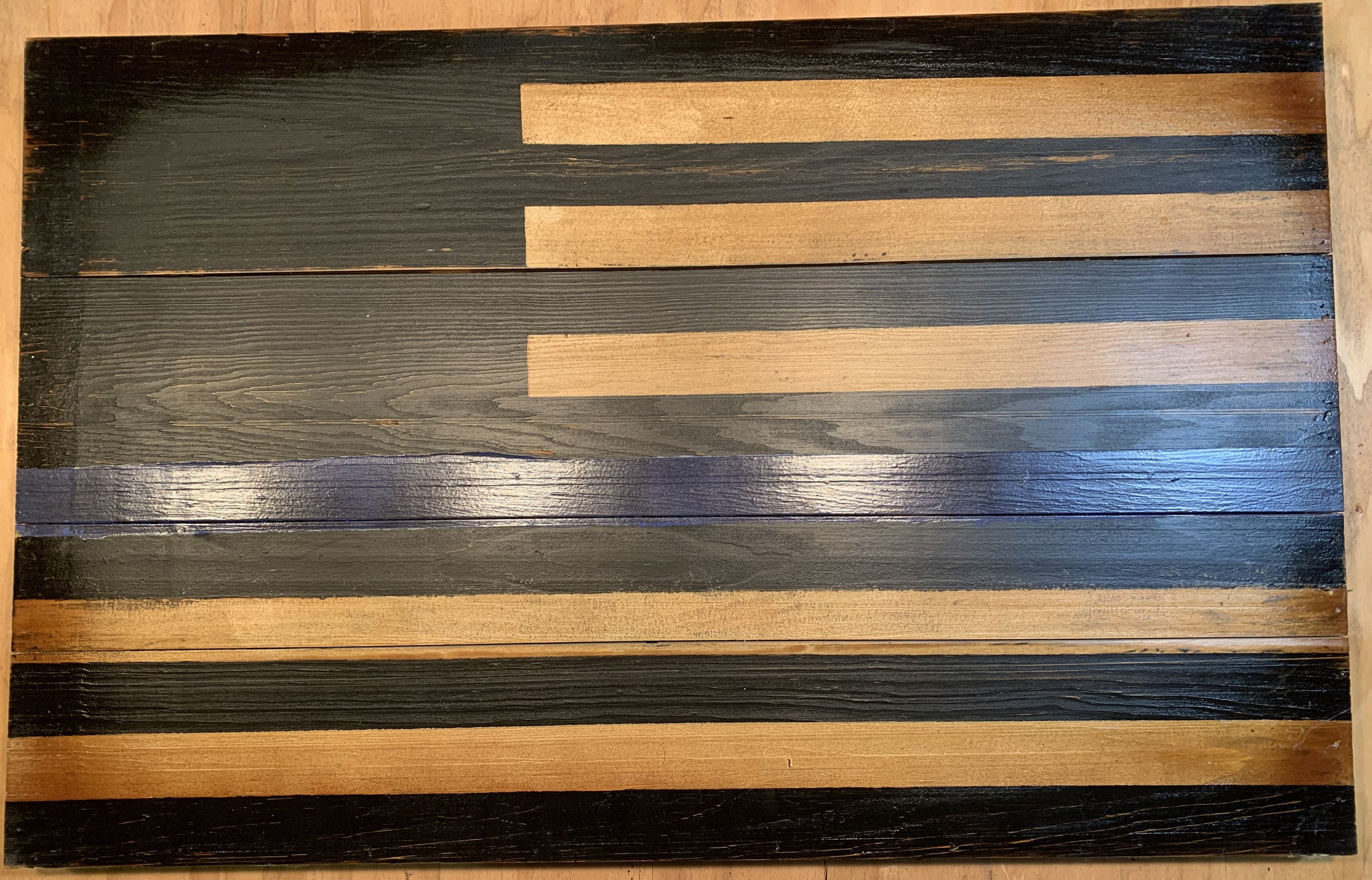 American Flag - Wooden Blue Line - Law Enforcement