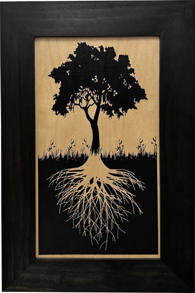 Hidden Gun Storage Tree Roots Silhouette Concealment Shelf