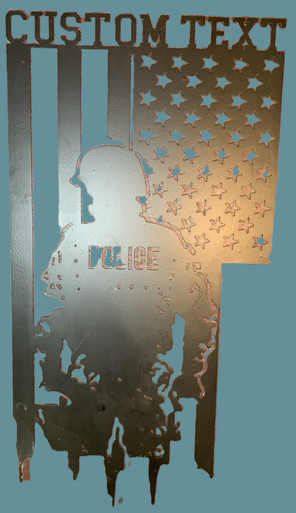 Police Custom Sign - Painted Cut Steel