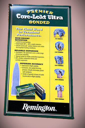 Remington Enameled Metal Dealer Sign - "Premium Core-Lokt Utra Bonded ...