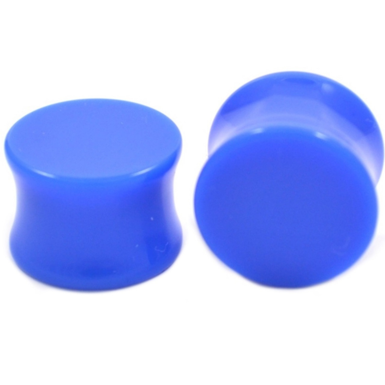 Light Blue Solid Acrylic Saddle Ear Plugs (10g-3/4") | BodyDazz.com