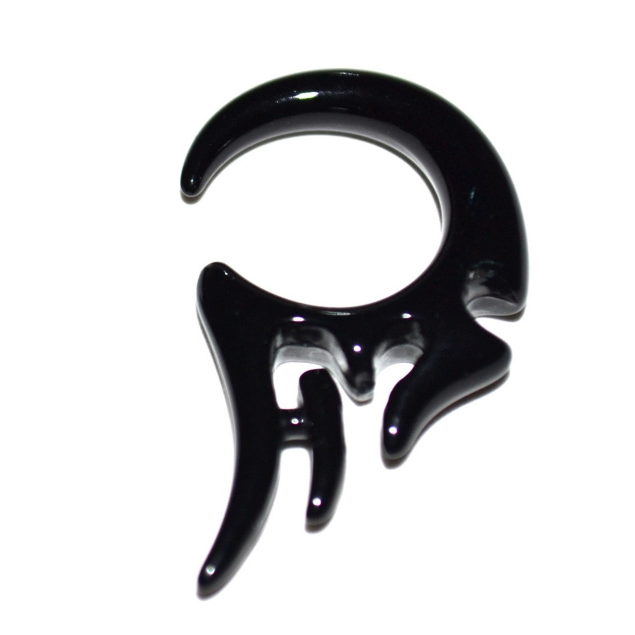 PAIR - All Black Acrylic Segment Ring Hoop 8G-0G | BodyDazz.com