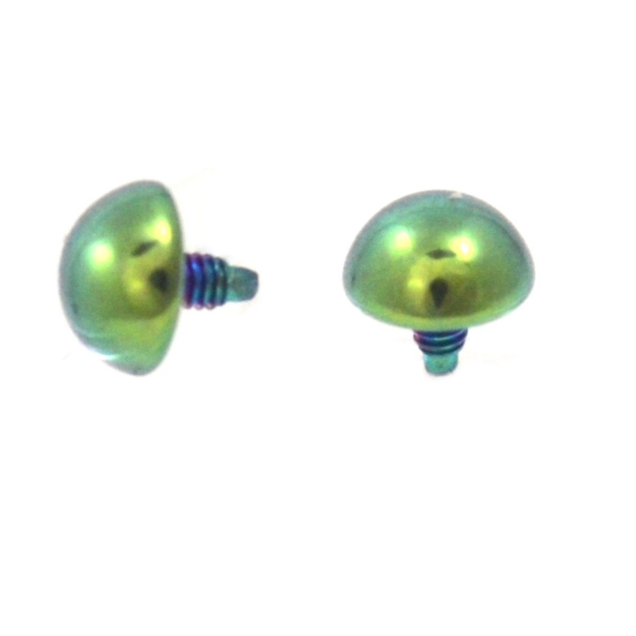Green Titanium Plated Dome Dermal Top 14G (2 Sz) | BodyDazz.com