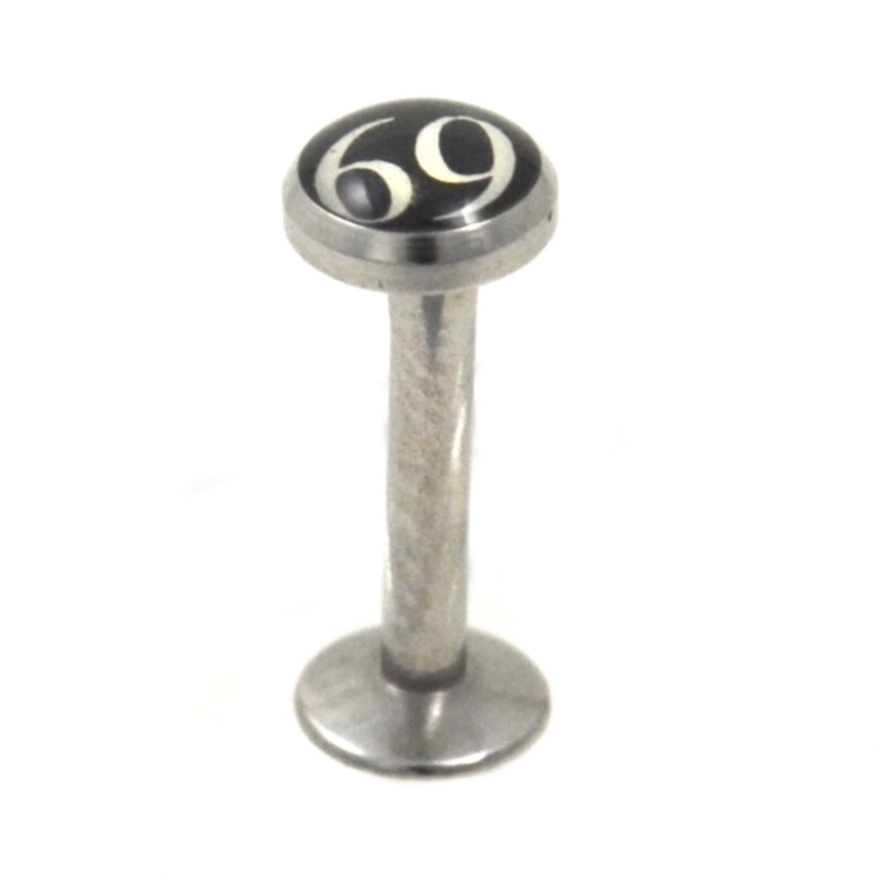 Skull Crossbones Logo Labret Monroe Bar - 14G 3/8" | BodyDazz.com