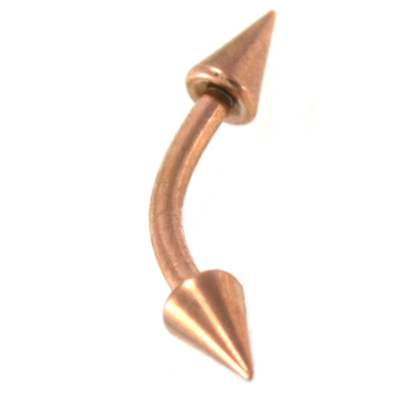 Black Matte Spike Ends Curved Barbell 16g (3 Sizes) | BodyDazz.com