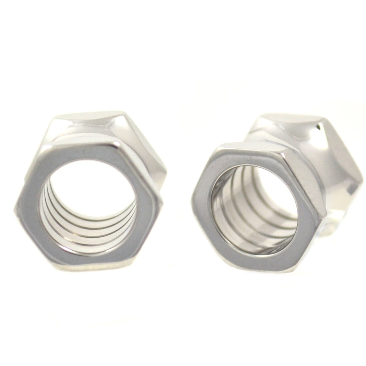 Stainless Steel Hex Nut Ear Plug Tunnels (2g-5/8") | BodyDazz.com
