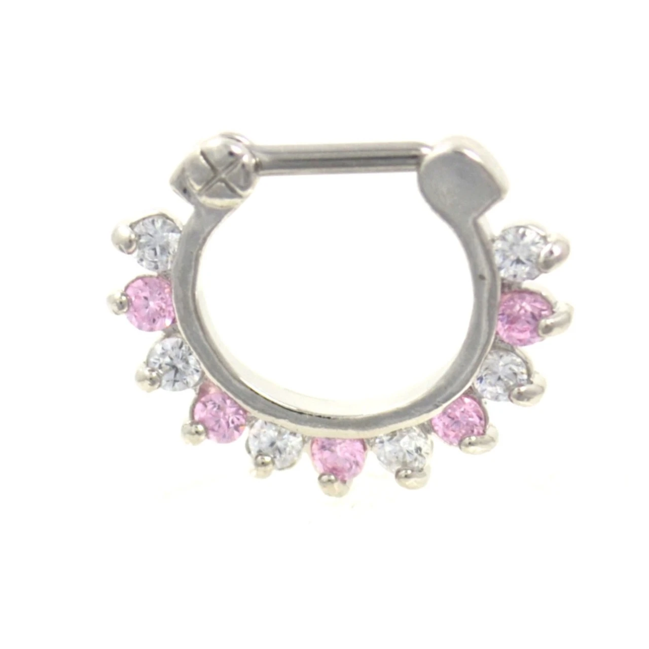 Spiky & Gemmed Rose Gold Septum Clicker Jewelry 16G | BodyDazz.com