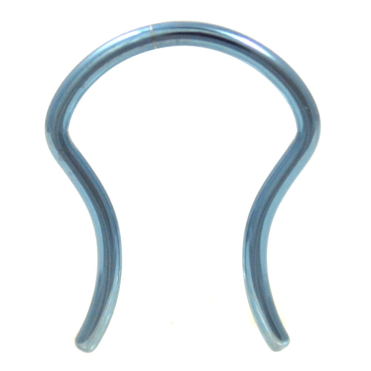 Lt Blue Titanium Septum Ring (5/8" Retainer) 16G/14G | BodyDazz.com
