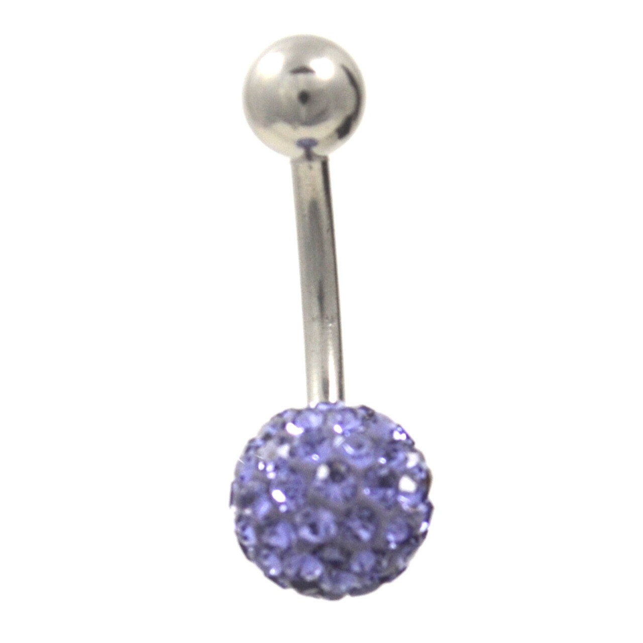 Red Dazzled Gem Ball Belly Ring | BodyDazz.com