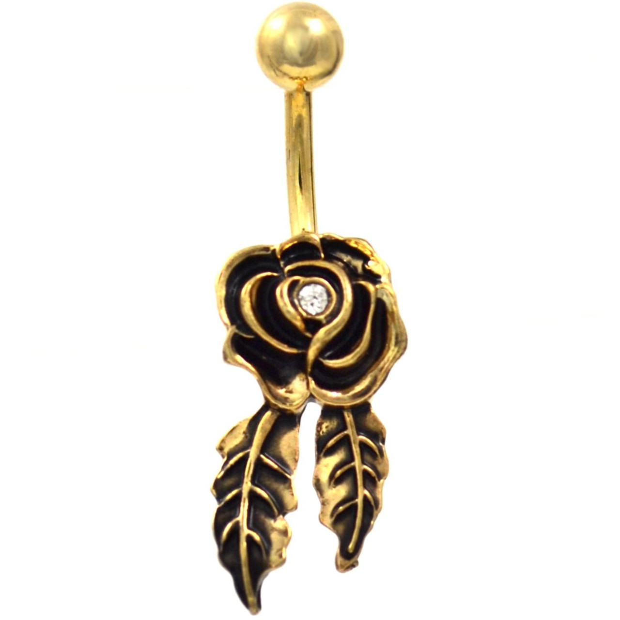 Gold Plated Zombie Girl Belly Button Ring | BodyDazz.com