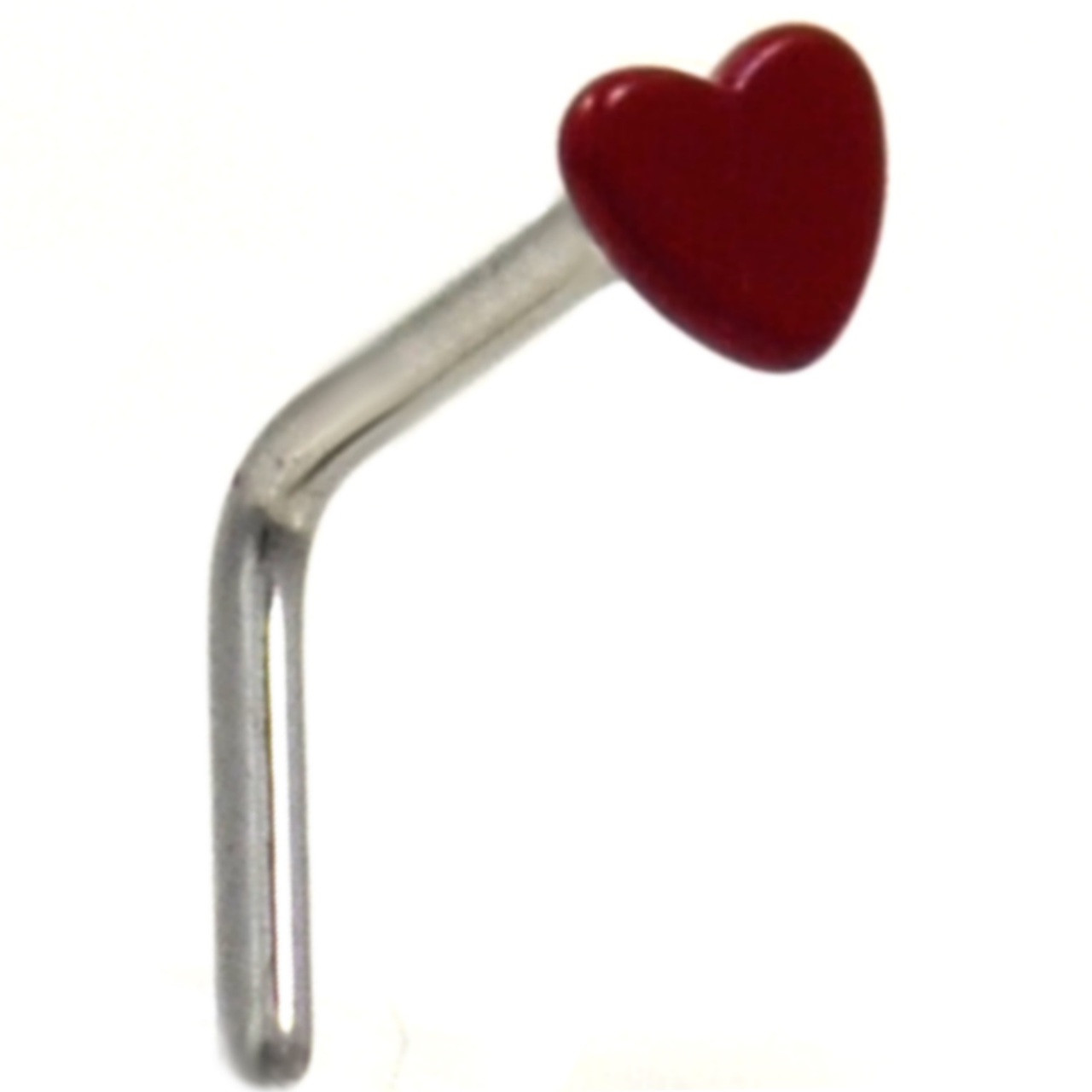 Glow in the Dark Heart L Shaped Nose Ring 20G | BodyDazz.com