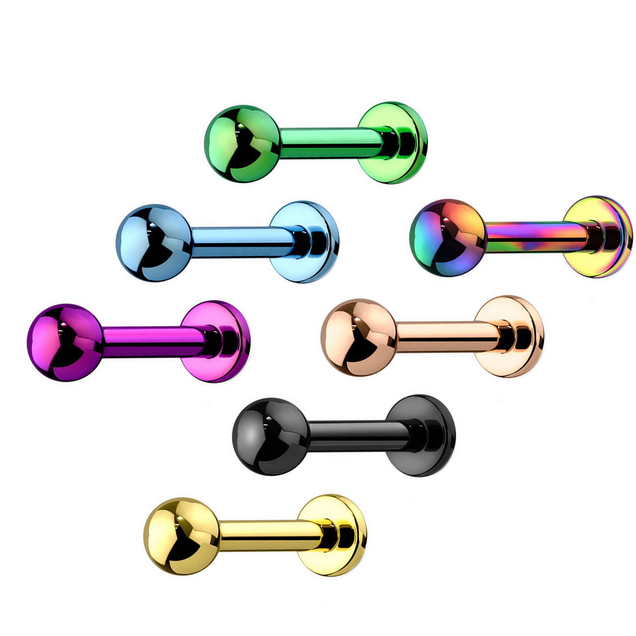 G23 Titanium Ball Top Labret Monroe Stud - 16G | BodyDazz.com