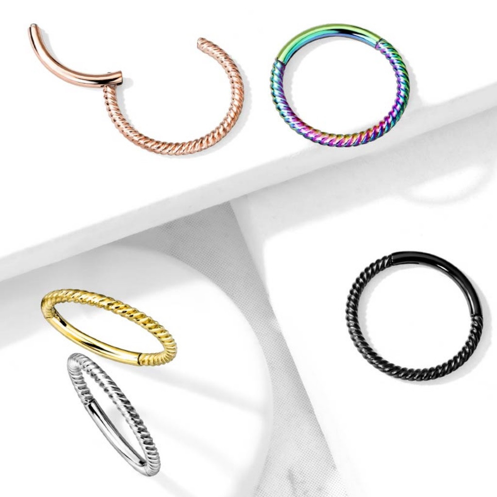 18G-16G Braided Steel Hinged Segment Ring Hoop | BodyDazz.com