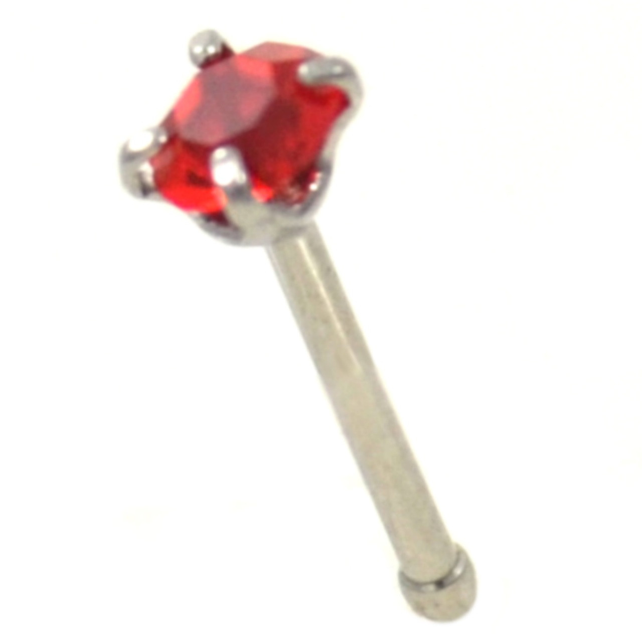 3mm Round Red Gem Nose Bone Piercing 20g 1/4" | BodyDazz.com