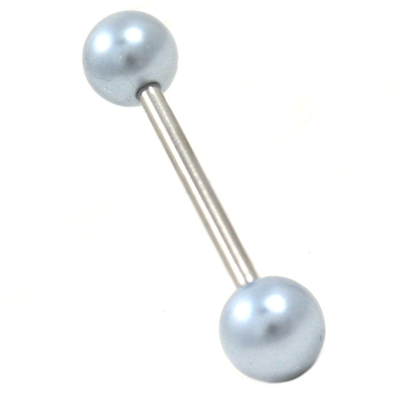 Lt Blue Pearlescent Balls Straight Barbell 14g 5/8" | BodyDazz.com