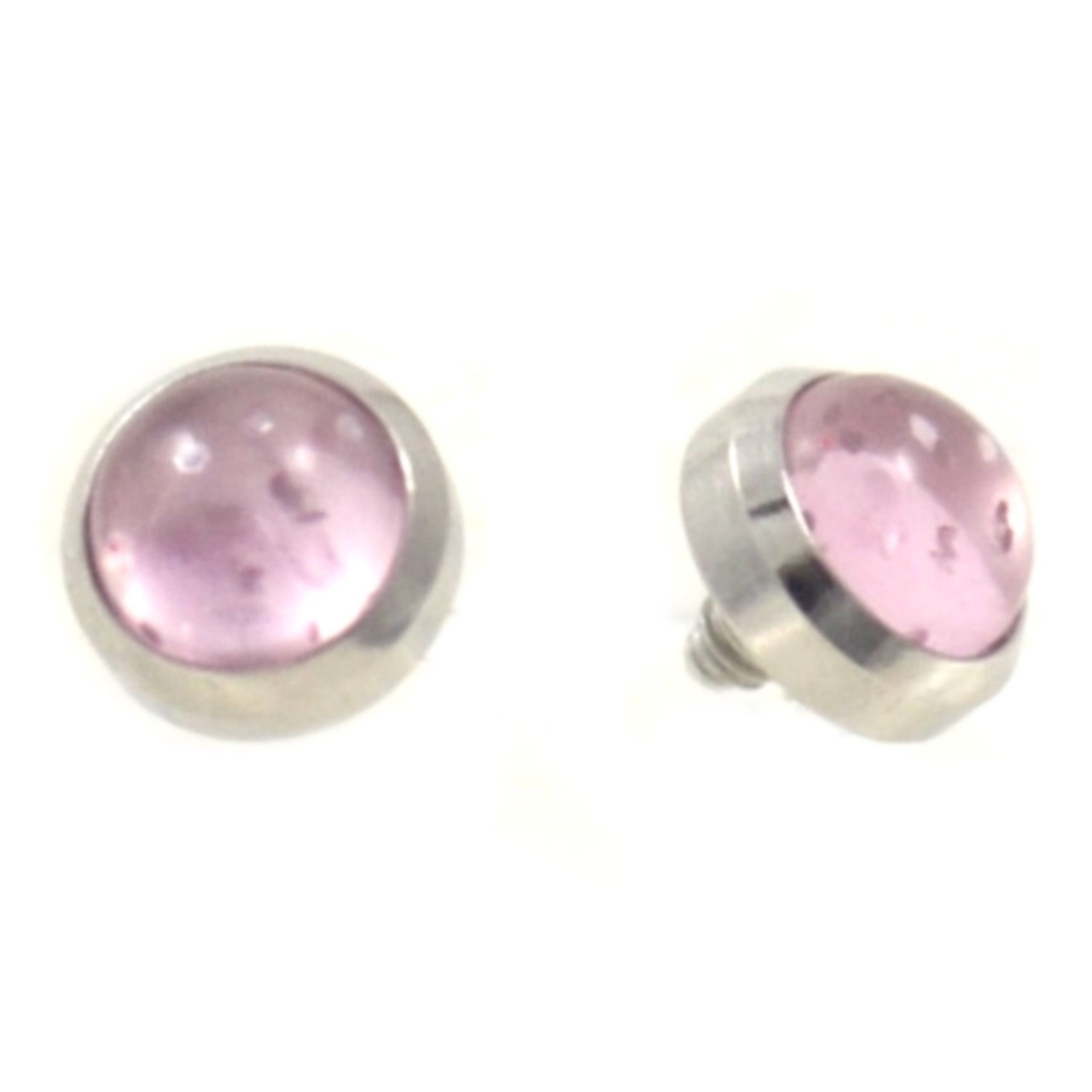 Pink Glitter Filled Dermal Top 14G | BodyDazz.com