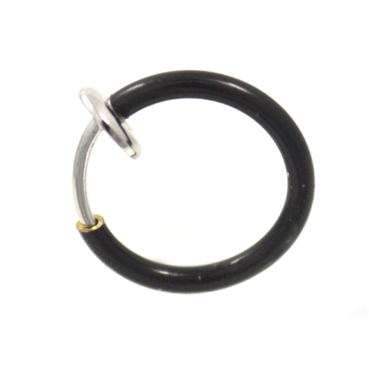 Black Titanium Snap On Fake Septum Piercing Hoop | BodyDazz.com