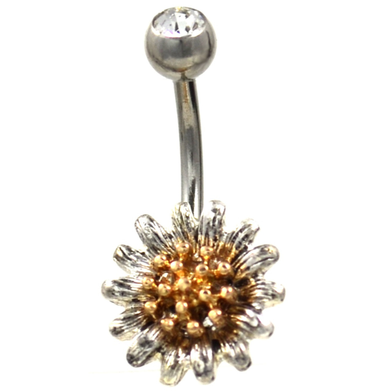 Glamorous Blooming Flower Non-Dangle Belly Ring | BodyDazz.com