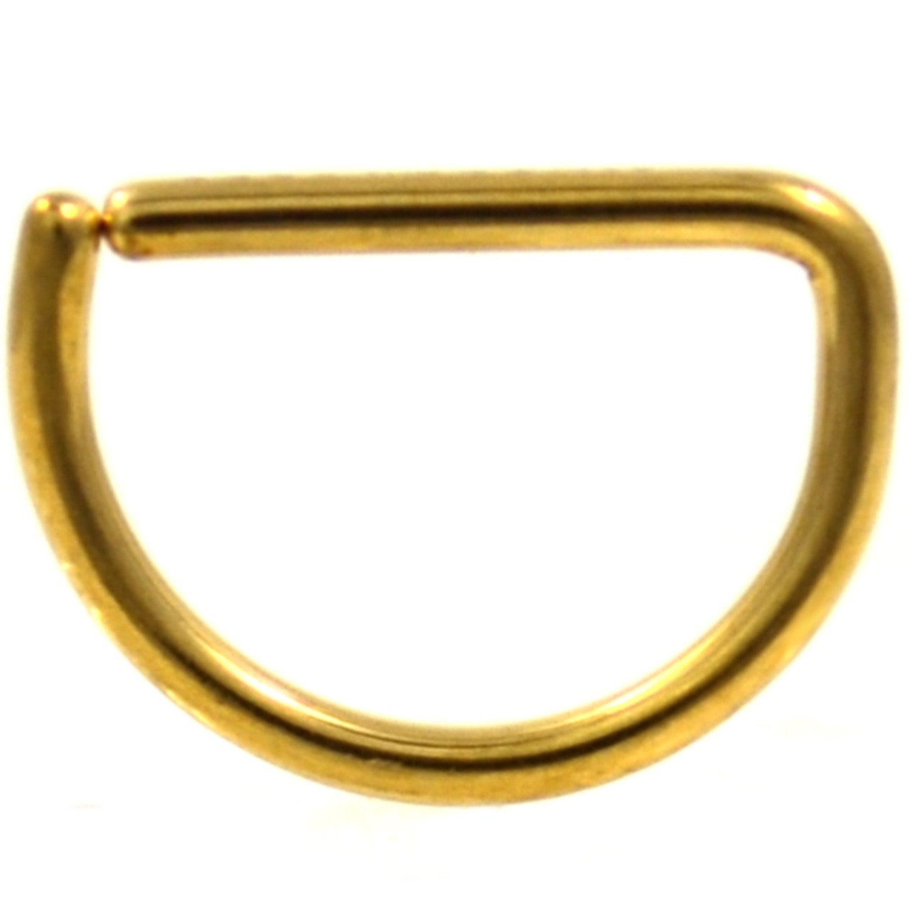 Gold-Tone Steel D Shaped Ring Annealed 16G | BodyDazz.com
