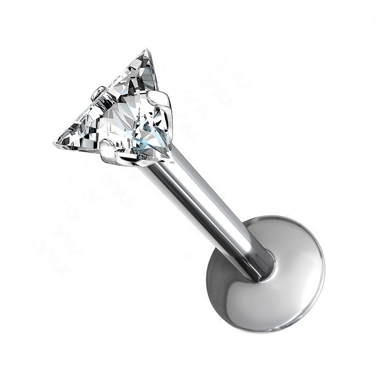 G23 Titanium Triangle CZ Top Labret Monroe Stud | BodyDazz.com