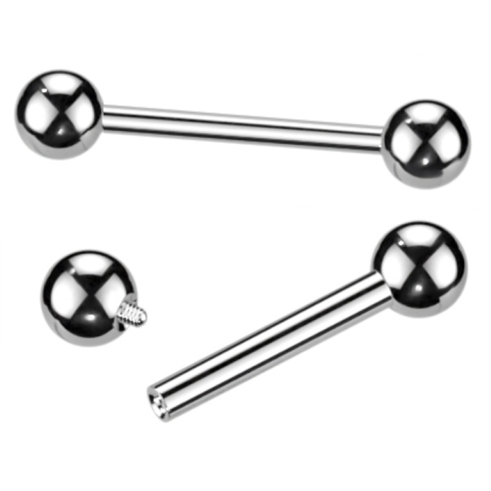 2PC 16G-00G Surgical Steel Barbells Internally Threaded | BodyDazz.com