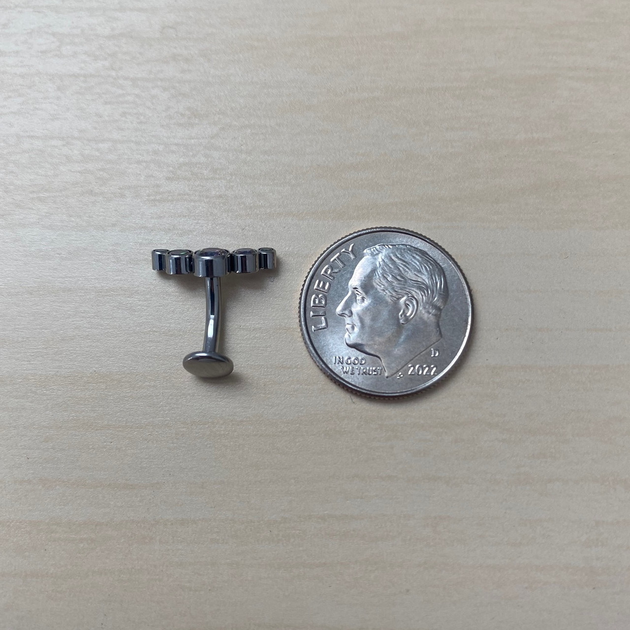 Petite Floating Five Opal Threadless Titanium Belly Button Ring ...