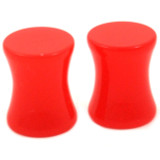 Red Acrylic Double Flared Ear Plugs (8g-1") | BodyDazz.com