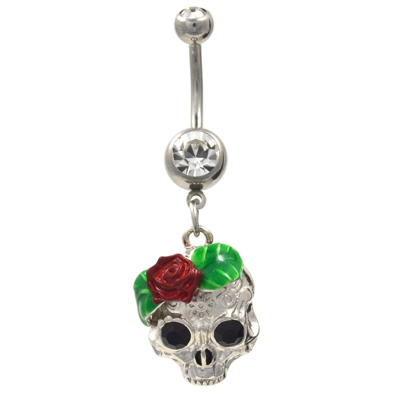 Skull Filled Hinged Coffin Belly Ring | BodyDazz.com