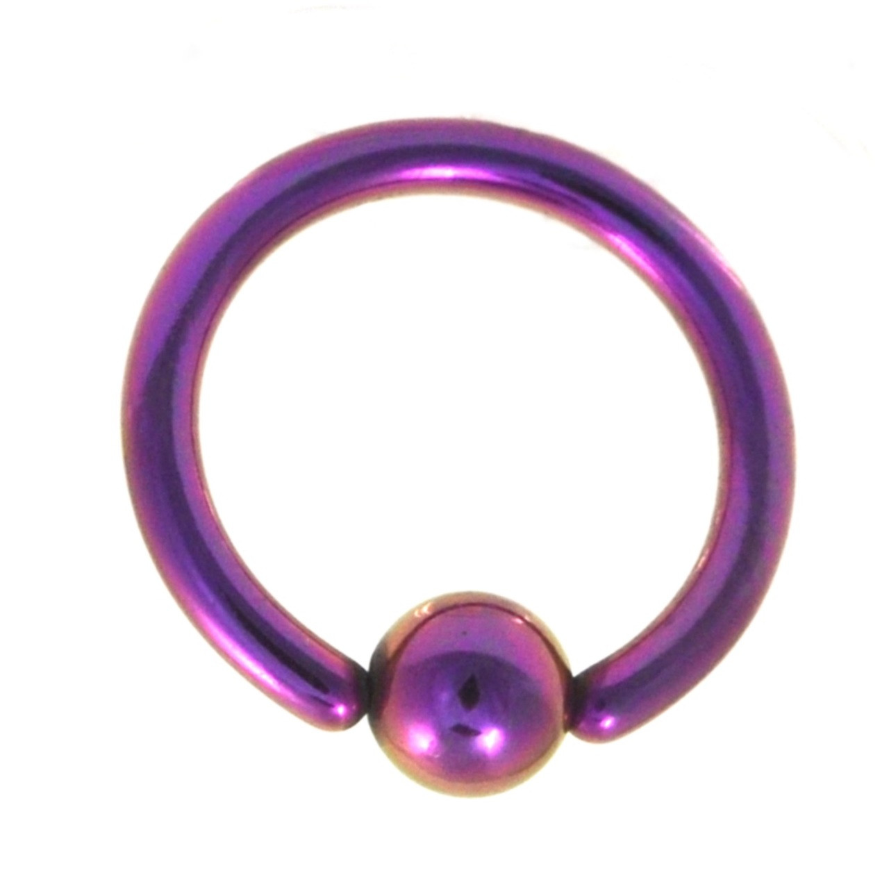 Purple Fixed Ball Captive Bead Ring CBR 14G 3/8