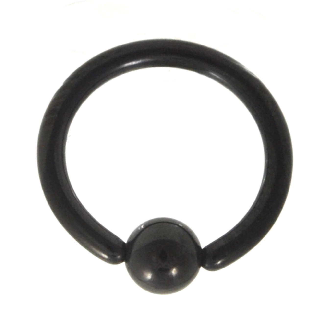 Black Fixed Ball Captive Bead Ring CBR 14G (4 Sizes) | BodyDazz.com