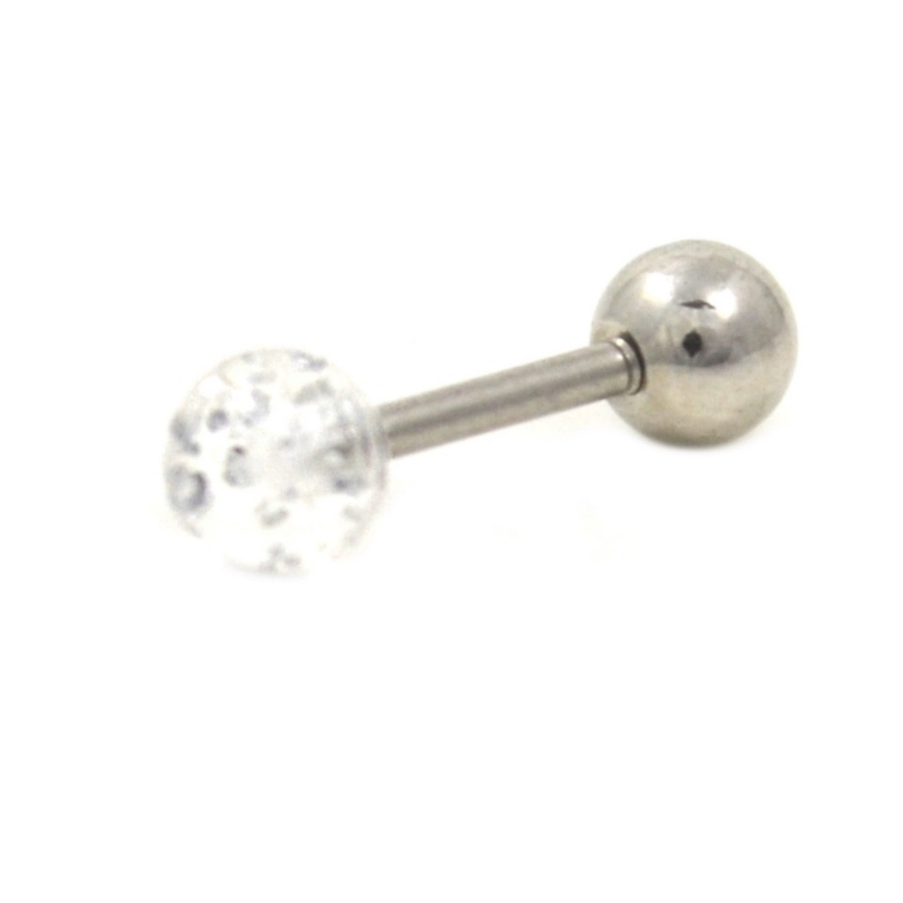 Clear Glitter Ball Cartilage Tragus Barbell 16g 1/4" | BodyDazz.com