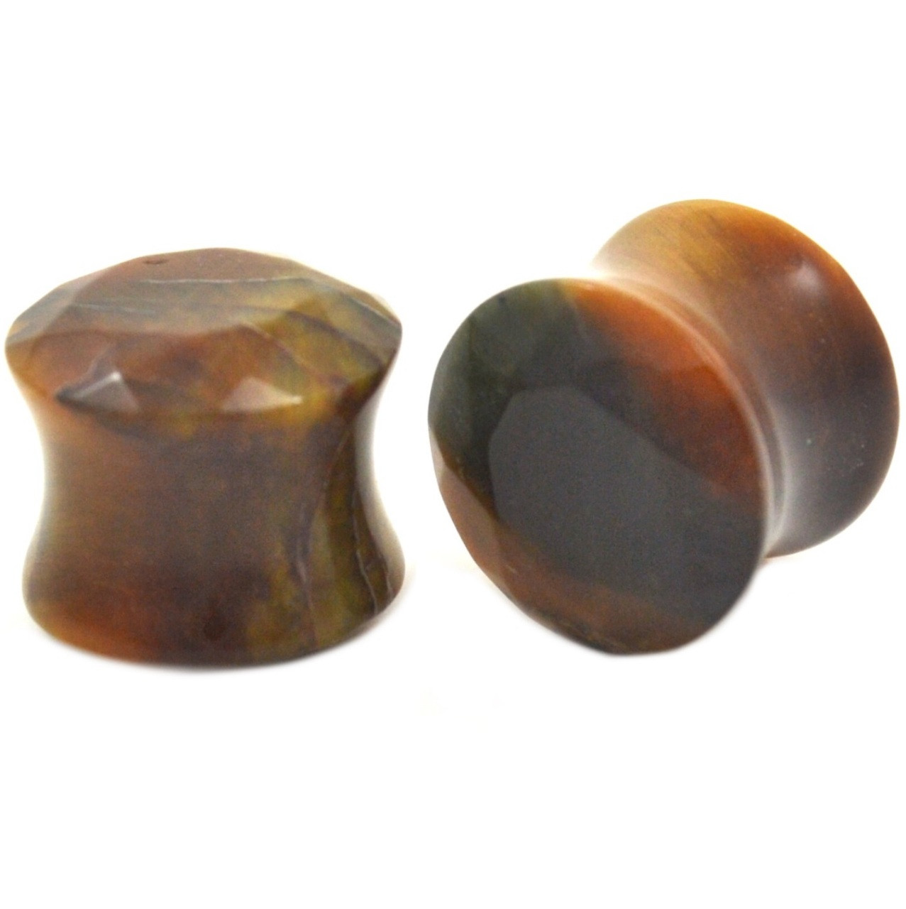 Tiger Eye Stone Coffin Plugs (2g-1") | BodyDazz.com