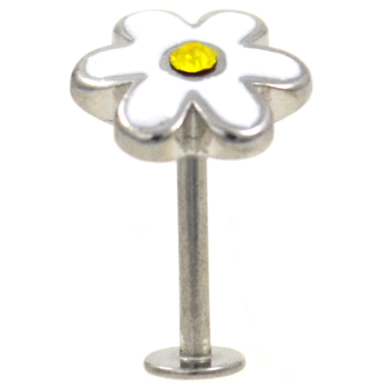 AB Gem Heart Push In Labret Monroe Bar 16g 5/16" | BodyDazz.com