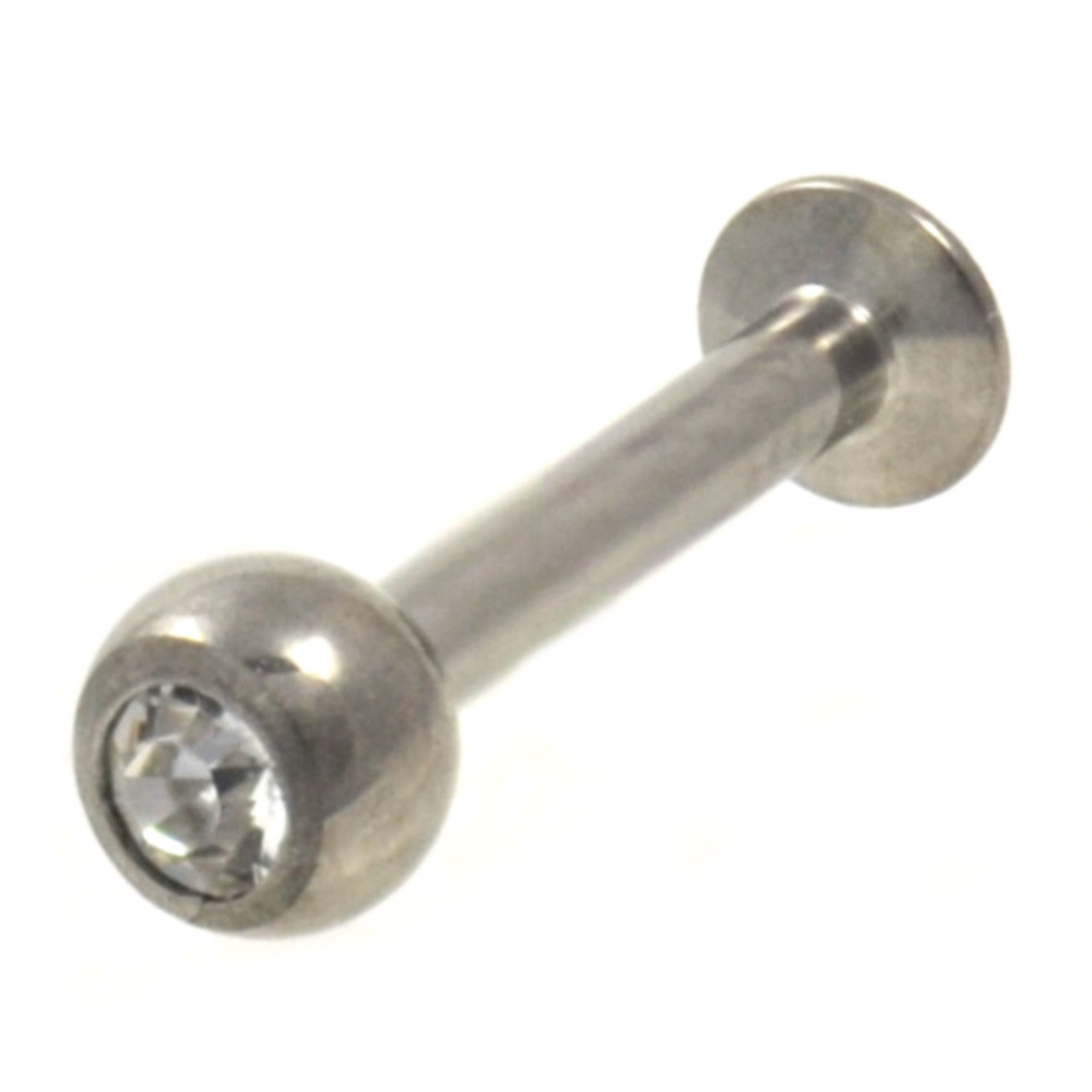 G23 Titanium Press Fit CZ Labret/Monroe Bar 14G 3/8" | BodyDazz.com
