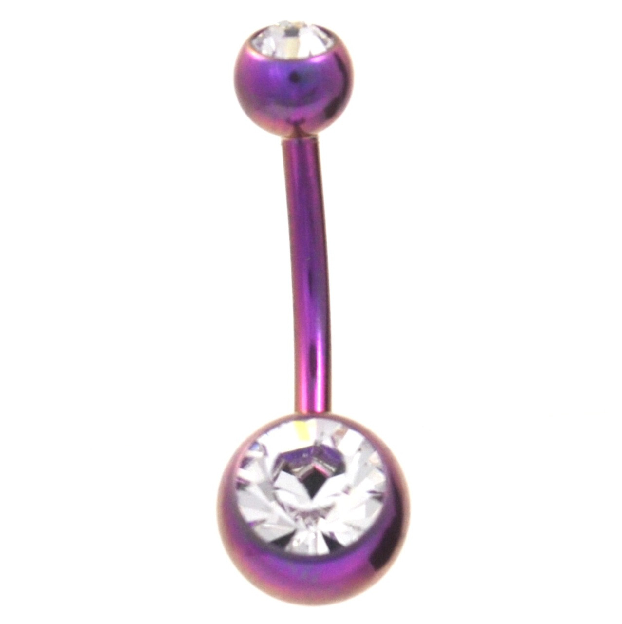 Purple Titanium Double Gem Twist Ring (2 Szs) | BodyDazz.com