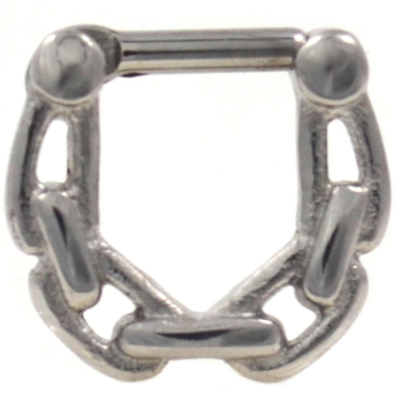 Safety Pin Steel/Brass Septum Clicker 16G | BodyDazz.com