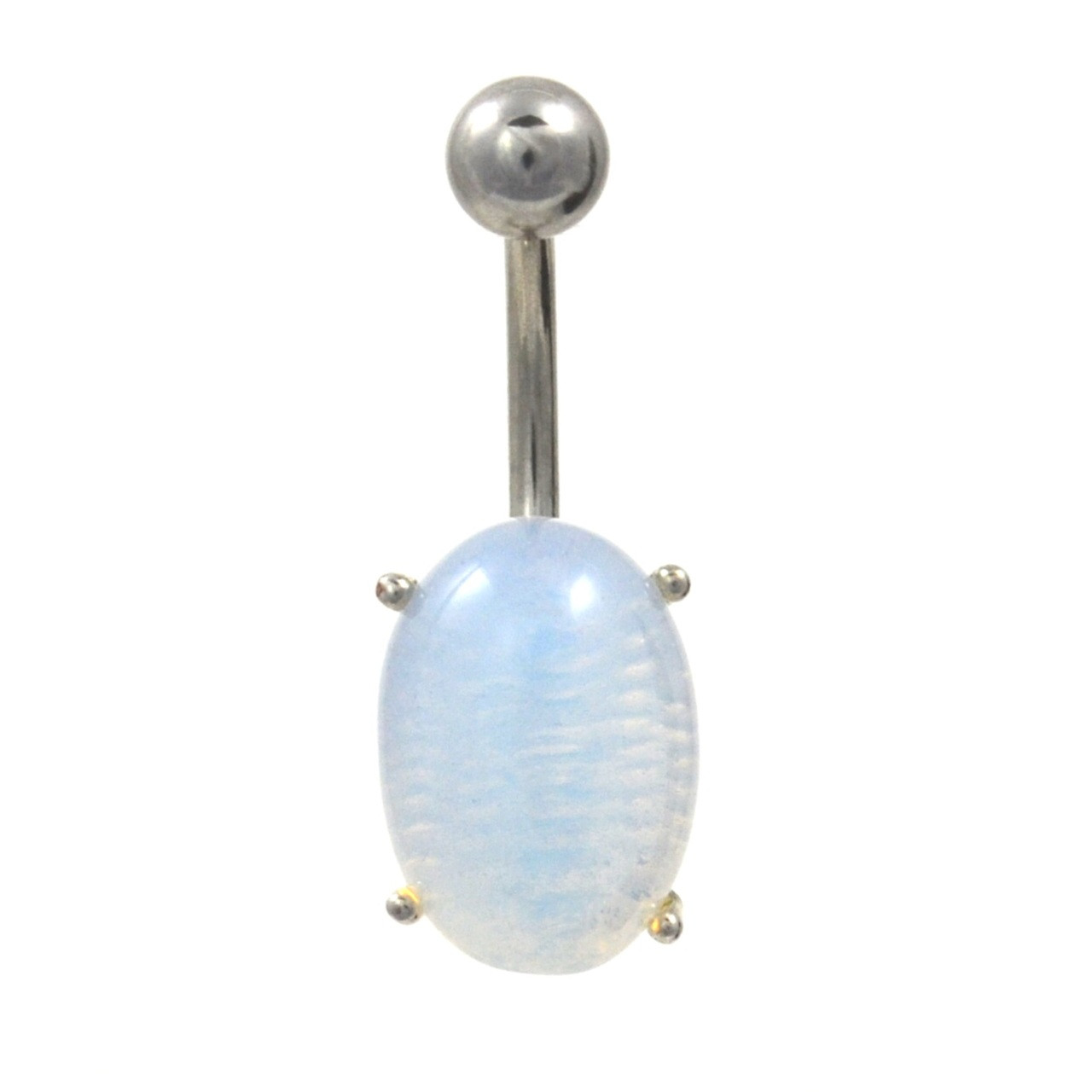 Clear Opalite Stone Belly Ring | BodyDazz.com