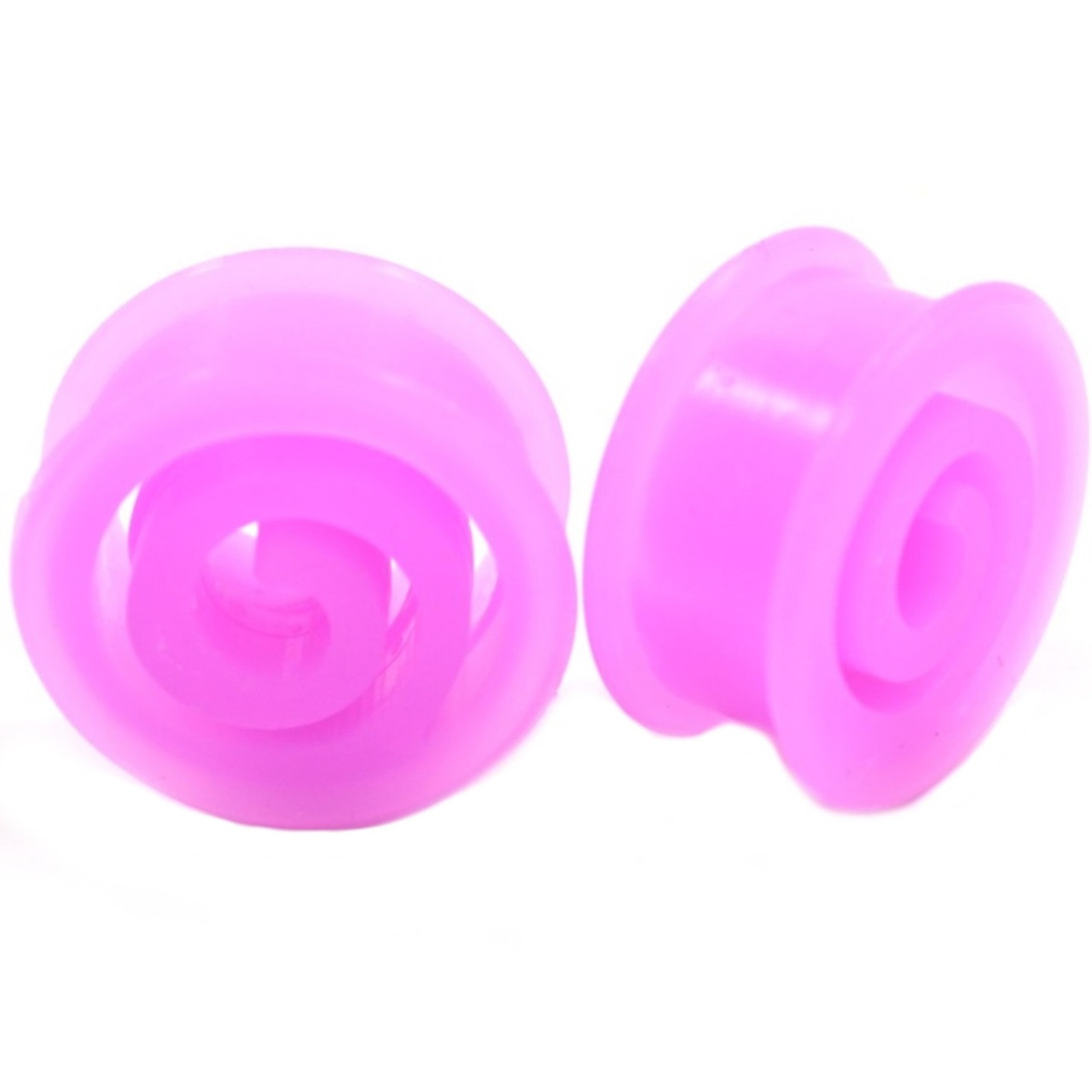 Flexible Purple Silicone Cut Spiral Center Plugs (2g-1") | BodyDazz.com