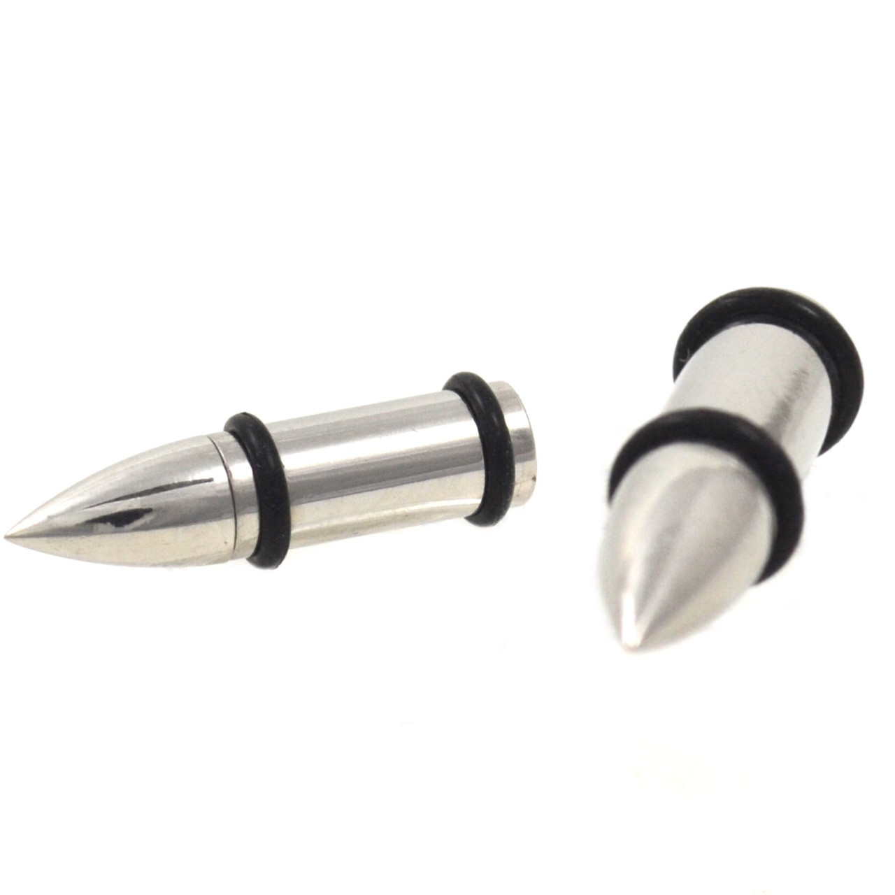 Gold Plated 357 Magnum Bullet Ear Plugs (2g-5/8") | BodyDazz.com
