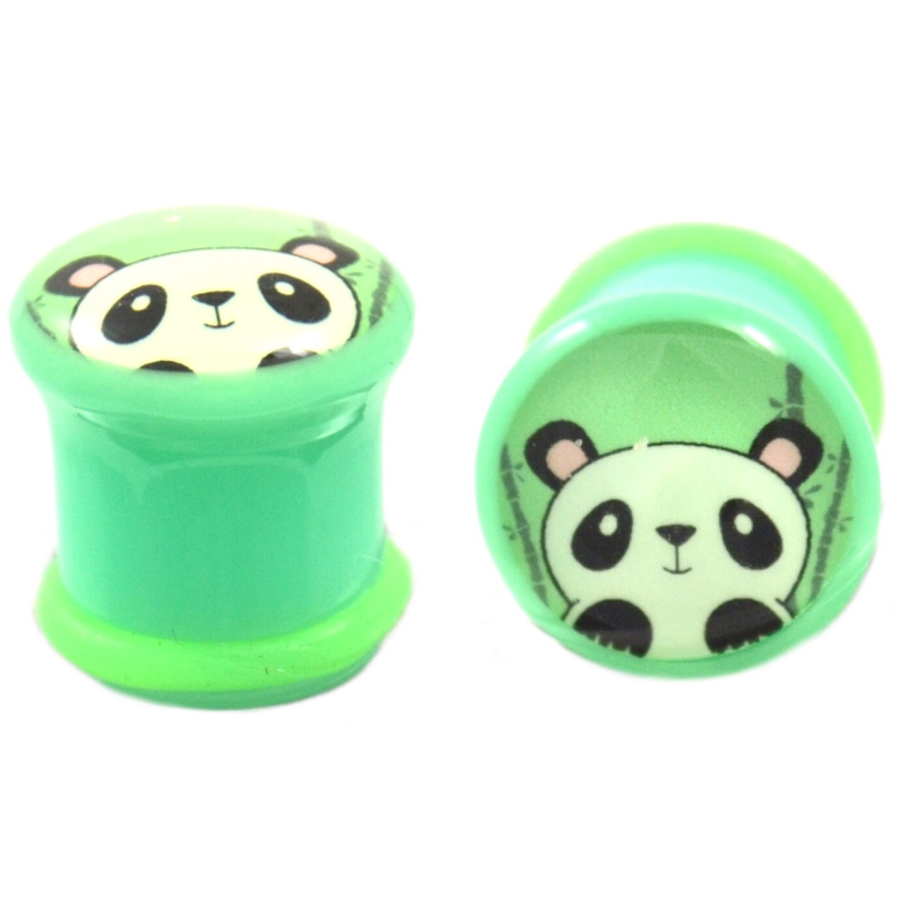 Curious Panda Bear Single Flared Ear Plugs (2g-1") | BodyDazz.com