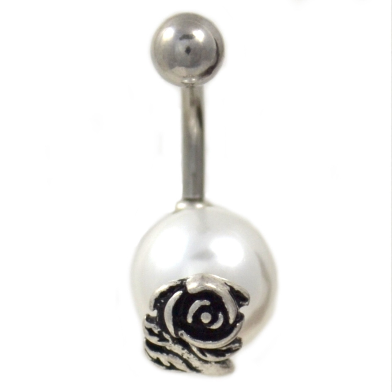 Glamorous Queens Pearl Belly Button Ring | BodyDazz.com