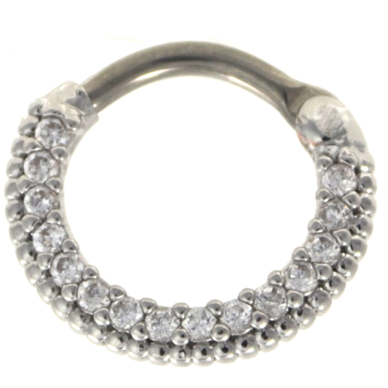 Clear 5-Gem Set Septum Clicker Jewelry 16G | BodyDazz.com