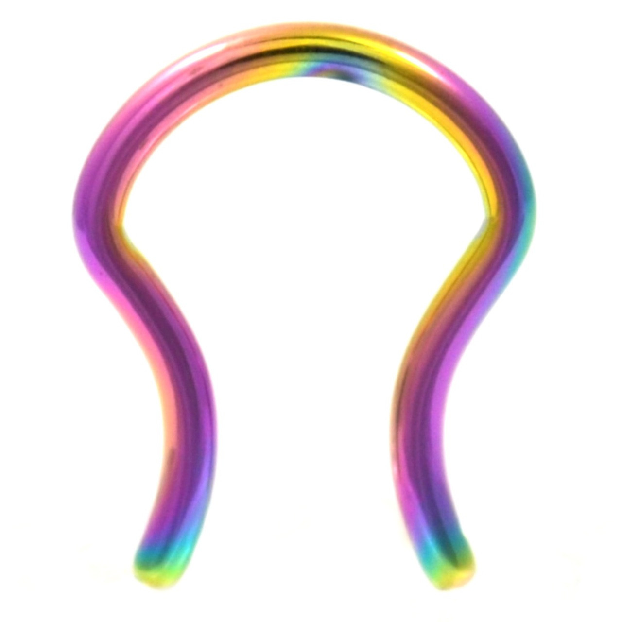 Rainbow Titanium Septum Ring (5/8" Retainer) 16G/14G | BodyDazz.com