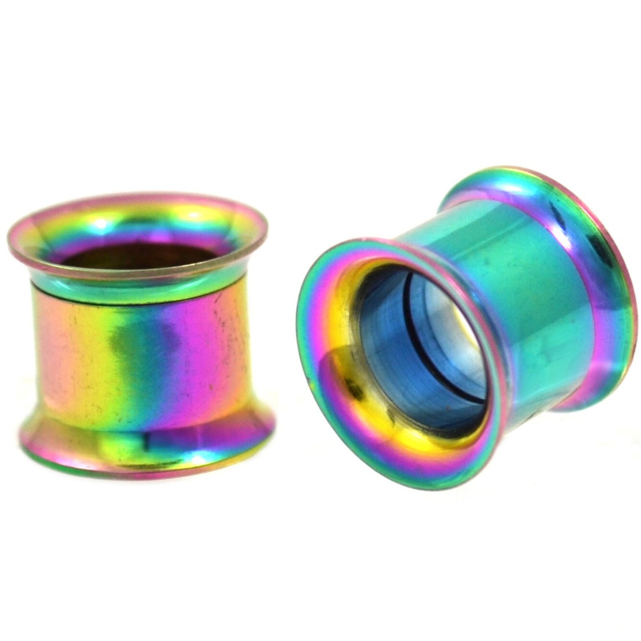 Rainbow Steel Internally Threaded Tunnels (8g-1") | BodyDazz.com