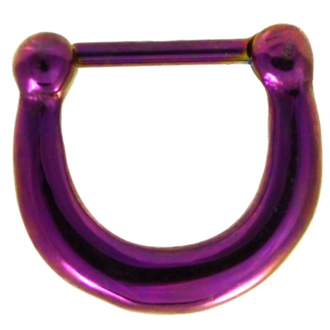 Purple IP Steel Basic Septum Clicker 100% 316L | BodyDazz.com