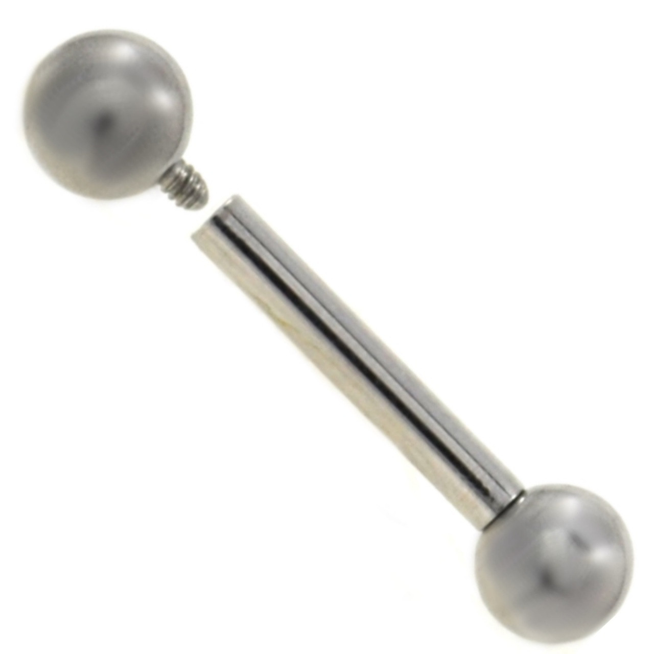 Internally Threaded Ball Ends Steel Barbell - 14G | BodyDazz.com