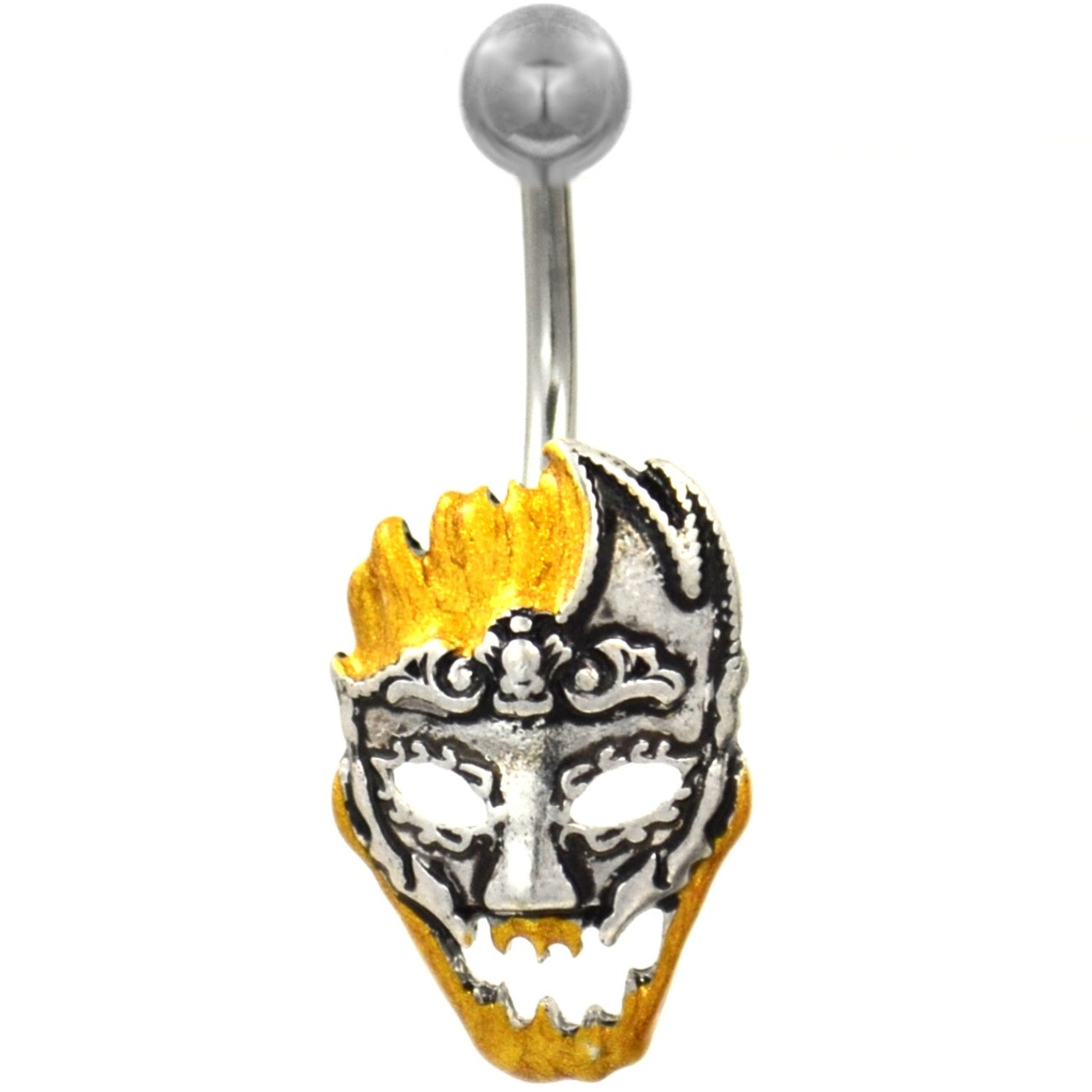 Skull Filled Hinged Coffin Belly Ring | BodyDazz.com