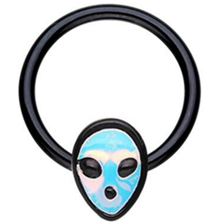 Shining Alien Dangle Black Belly Ring | BodyDazz.com